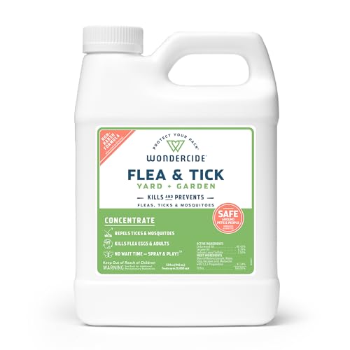 Wondercide - Flea and Tick Spray Concentrate for Yard and Garden with Natural Essential Oils ā Kill, Control, Prevent, Fleas, Ticks, Mosquitoes and Insects - Safe Around Pets, Plants, Kids - 32 oz