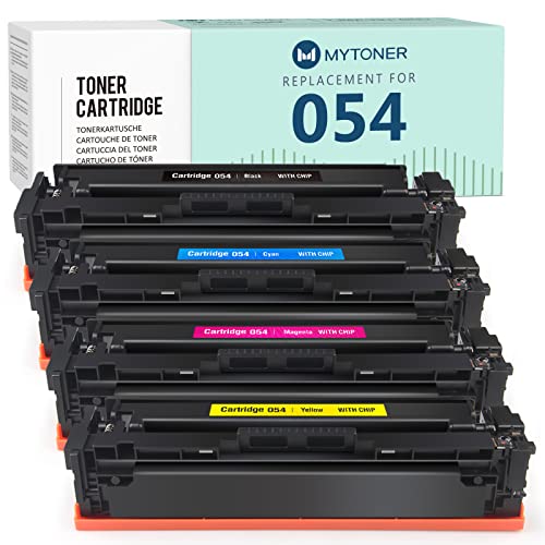 MYTONER Compatible Toner Cartridge 054 Replacement for Canon 054 054H CRG-054 Tone Set for Color Image Class MF644Cdw MF642Cdw MF640C LBP622Cdw LBP620 Printer Ink (Black,Cyan,Magenta,Yellow, 4-Pack)