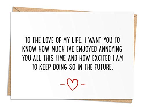 Funny Birthday, Anniversary, or Valentine's Day Card -for Husband, Wife, Boyfriend, or Girlfriend