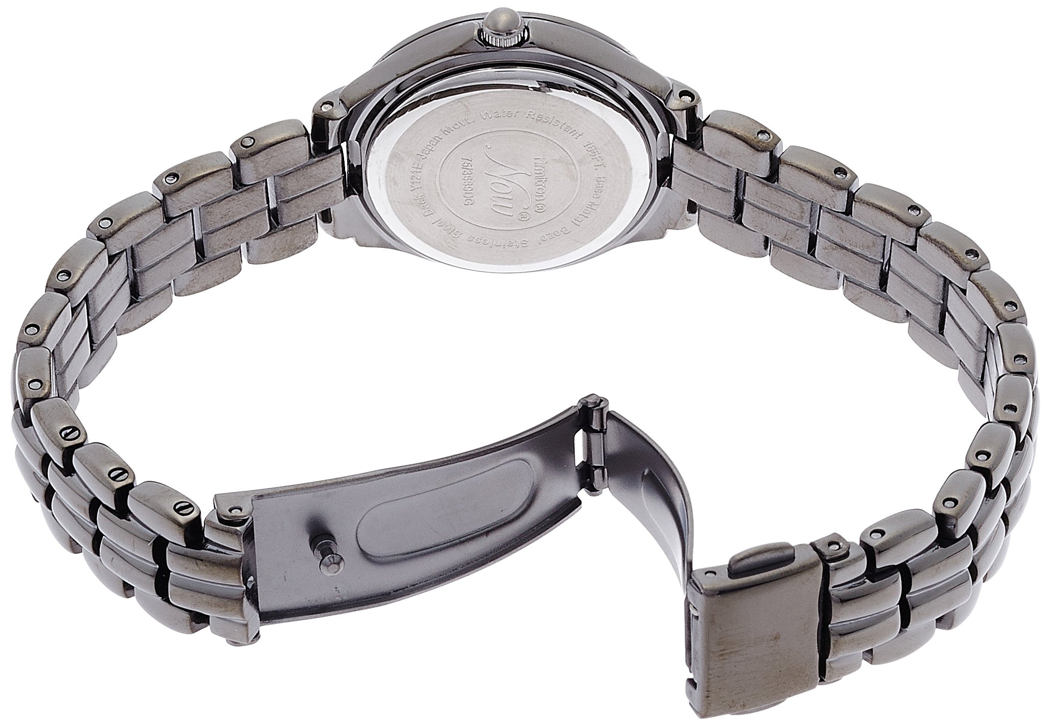 Armitron Women's 75/3689VMDG Purple Genuine Crystal-Accented Gunmetal Bracelet Watch