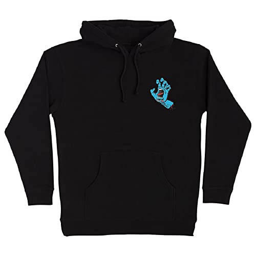 SANTA CRUZ Men's Pullover Hooded Sweatshirt Screaming Hand Skate Sweatshirt - Black, Size: Large