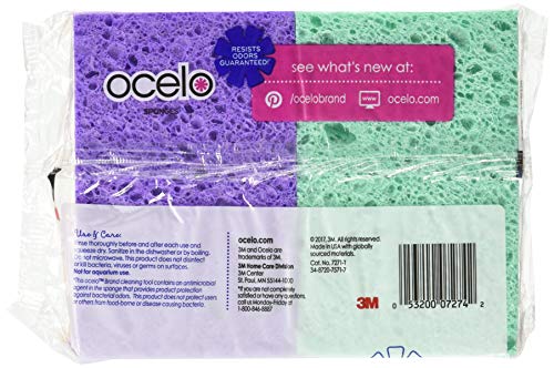 O-Cel-O Handy Sponges, Assorted Colors(Packaging May vary), 4 Count, pack of 4
