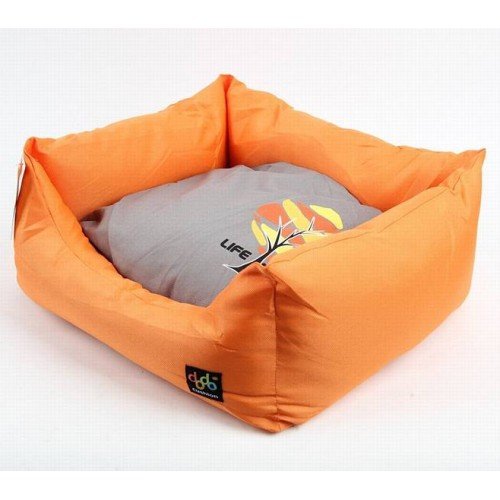 ALPHADOG Series Dog&CAT Square Plush Cushion Bed (Medium, Orange)