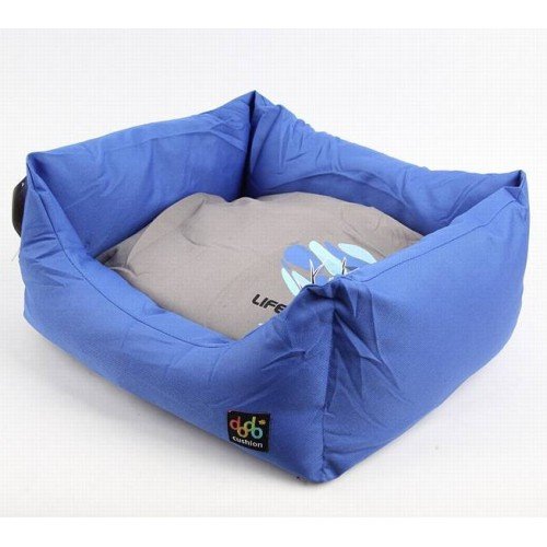 ALPHADOG Series Dog&CAT Square Plush Cushion Bed (Small, Blue)