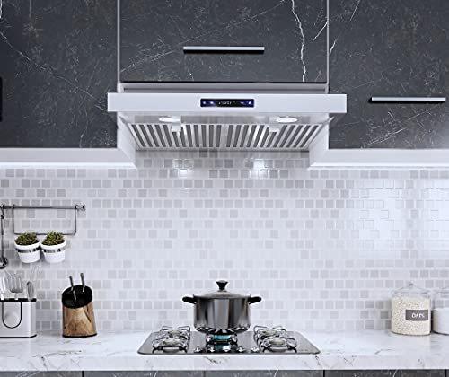 Blue Ocean 30" RH76TUC 500 CFM Stainless Steel Under Cabinet Range Hood | 6-Speed LED Display Touch Screen
