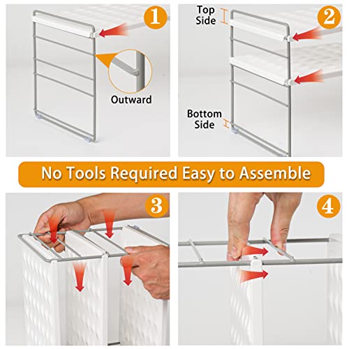 Water Bottle Organizer For Cabinet, Expandable Water Bottle Holder Rack, Adjustable Tumbler Storage For Kitchen Organization, 3 Tier Cup Organizer For Sports Flask Insulated Travel Mug Fridge, White