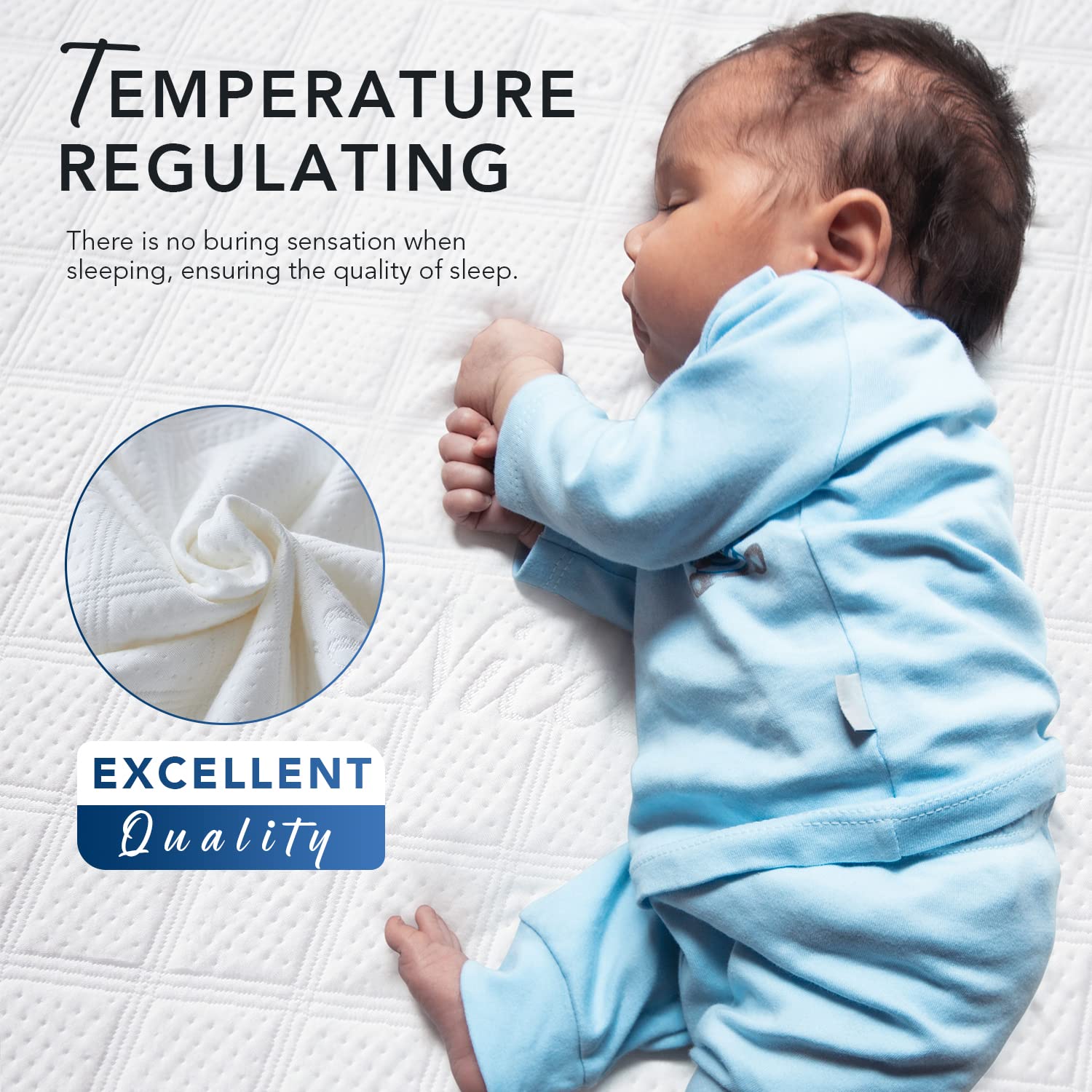 King Size Waterproof Mattress Protector, Cooling Mattress Pad Cover Fitted 8"-21" Deep Pocket,3D Air Fabric Breathable Bed Mattress Cover Matress Protector King Size Soft & Noiseless White