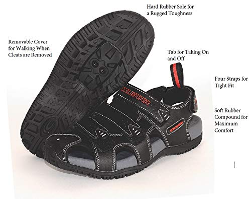 Exustar E-SS503 Bike Sandal, Black, 45/46 Euro or 11-12 US