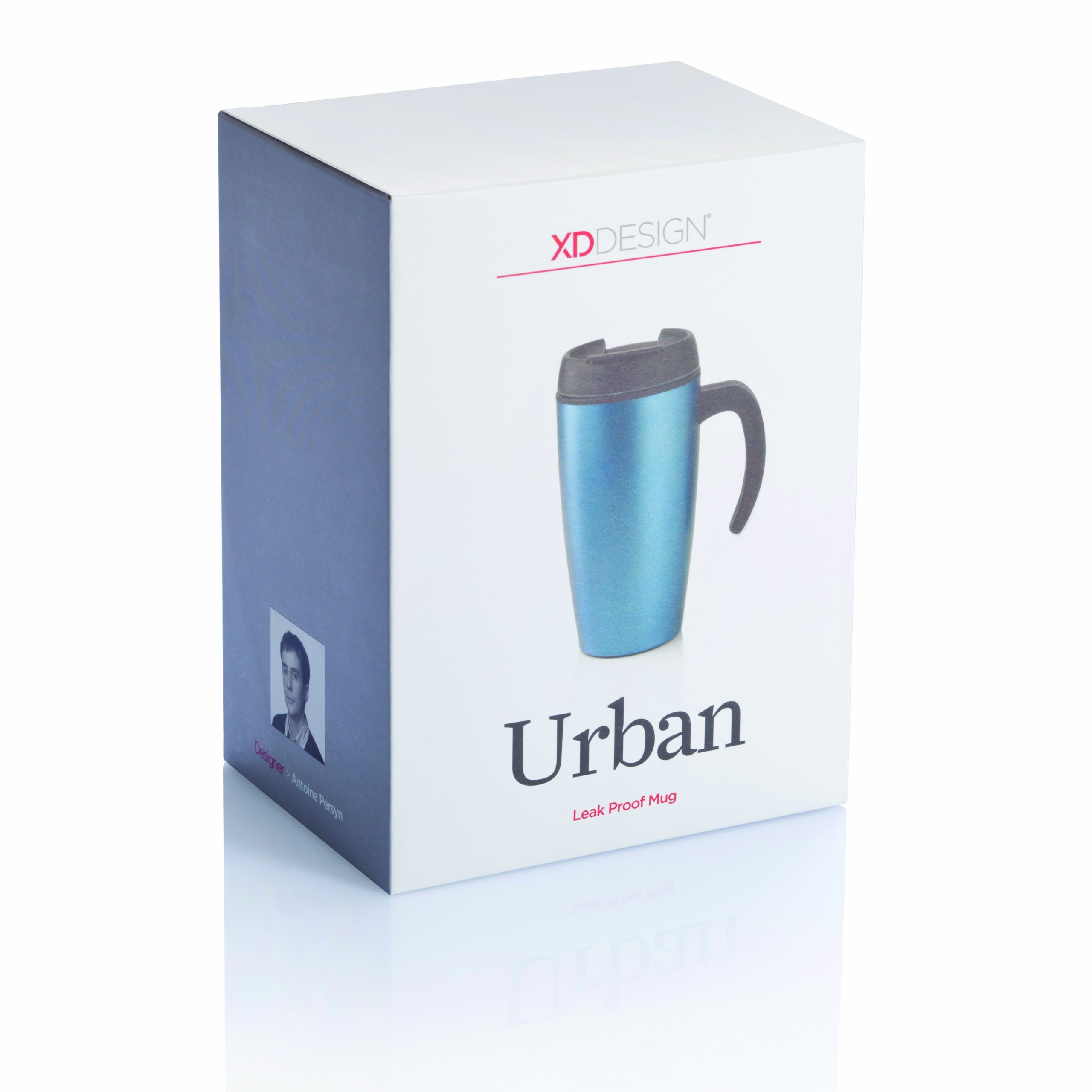 XD Design Small Stainless Steel 10-Piece Urban Mug, Blue