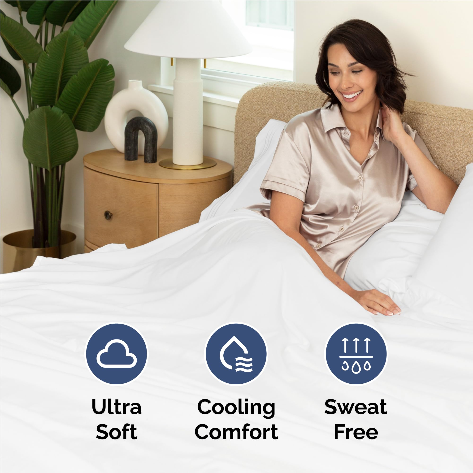 Full 6 Piece Sheet Set - Comfy, Breathable & Cooling - Hotel Luxury Bedding for Women, Men, Kids & Teens - 1 Flat & 1 Fitted Sheet & 4 Pillowcases w/ Deep Pockets - Ultra-Soft and Wrinkle Free - White