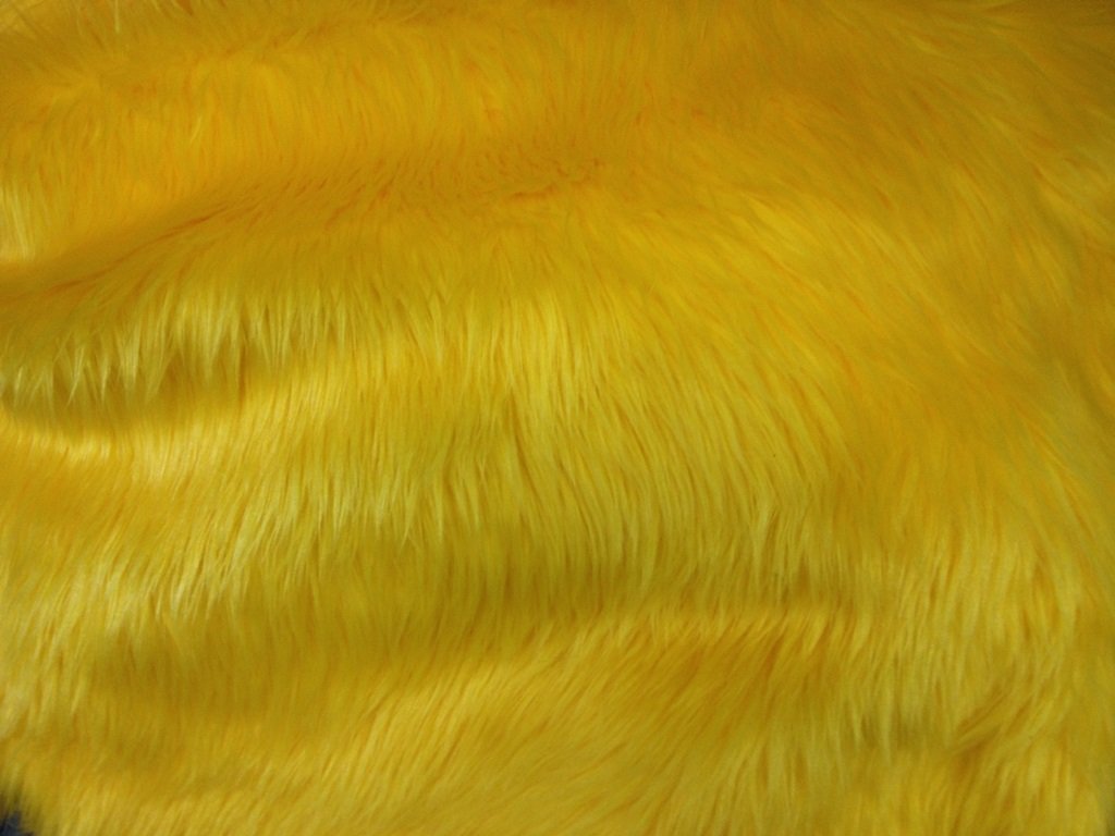 Faux Fur Luxury Shag Yellow 60 Inch Wide Fabric by The Yard (F.E.