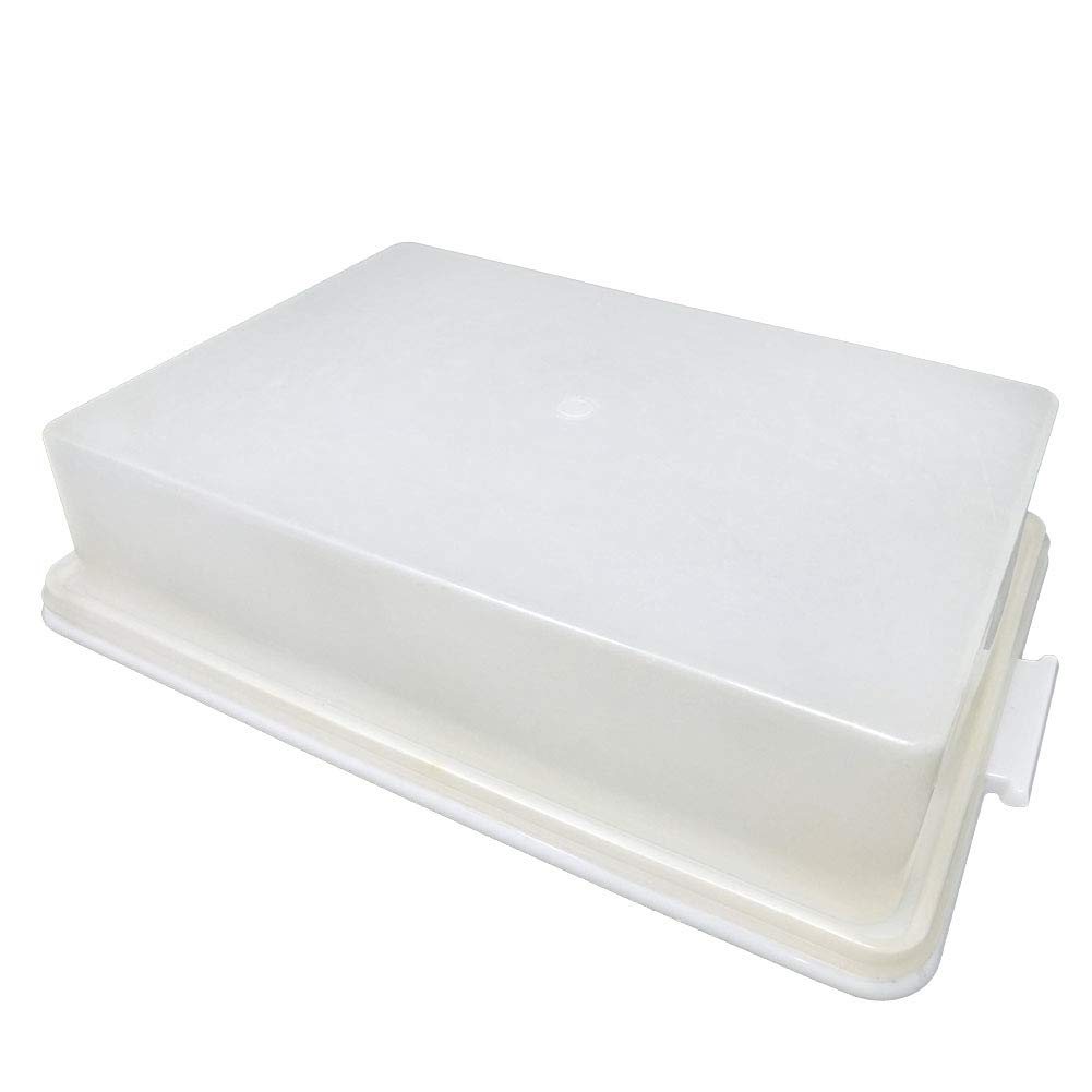 Vintage Tupperware Rectangular Sheet Cake Taker White with Clear Lid - 14 X 10 3/4 X 3 1/2 Inch