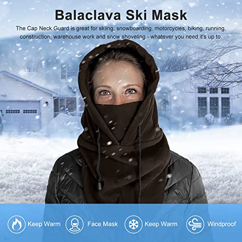 BINE Mens Winter Hat Cold Weather Face Mask Balaclava Hood Outdoor Sports Balaclava Windproof Brown