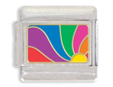 Clearly Charming Painted Sun Italian Charm Bracelet Link