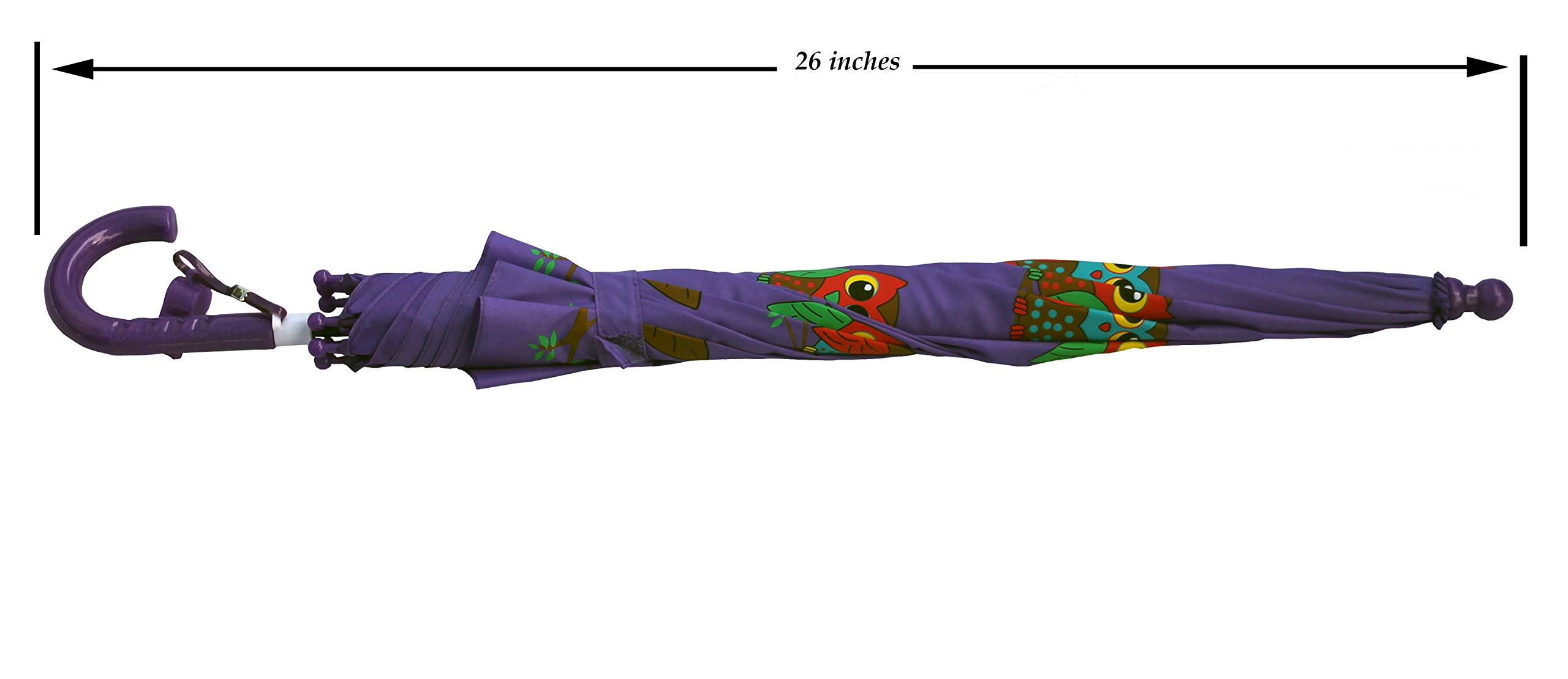 Foxfire for Kids Solid Pattern Umbrella Purple with Colorful Owls