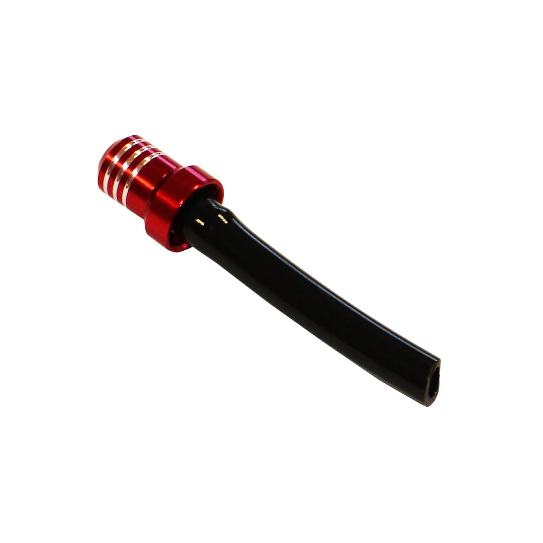 SCAR Gas Fuel Aluminium Cap Vent Hose Breather Tube Pipe Moto Cross Motorcycle Dirt Bike Enduro Trail Quad compatible with HONDA GASGAS BETA SUZUKI KAWASAKI - red