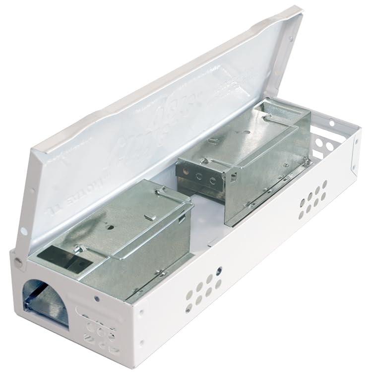JT Eaton 427-WH Little Pete Slim Multi Catch Mouse Trap with Solid Lid, Speedy Clean Ramps, White Powder Coat, No Bait or Poison Needed, Pack of 12