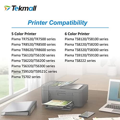 Tekmall Compatible C A K E Ink Cartridge PGI-280XXL CLI-281XXL 280 Ink 281, Work for Pixma TS6120 TS6220 TR7520 TR8520 TS9520 TS9521C TS8120 TS8220 TS9120 TS702 5 Pack
