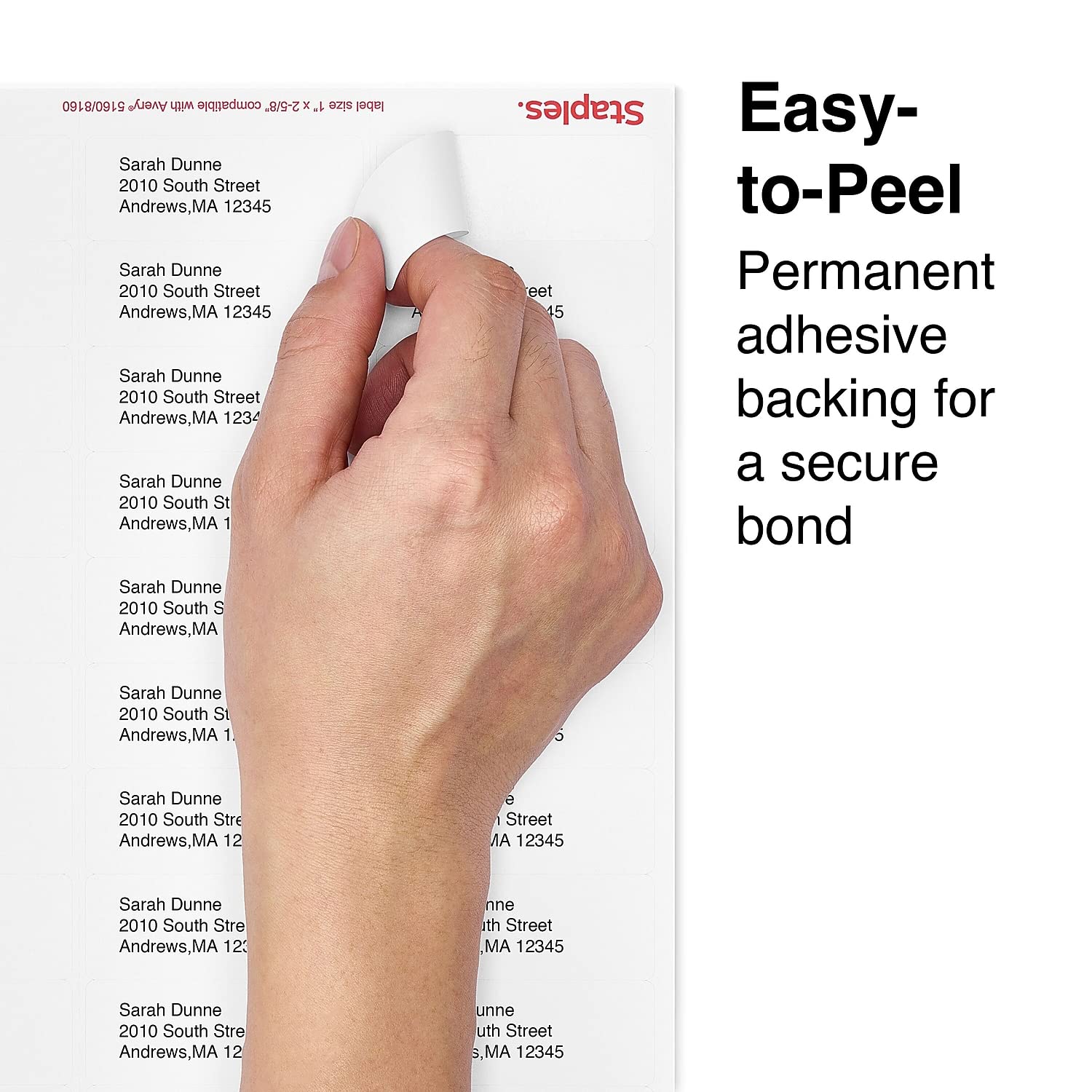 Staples 479884 Laser/Inkjet Address Labels 1-Inch x 2-5/8-Inch White 30 Labels/Sheet