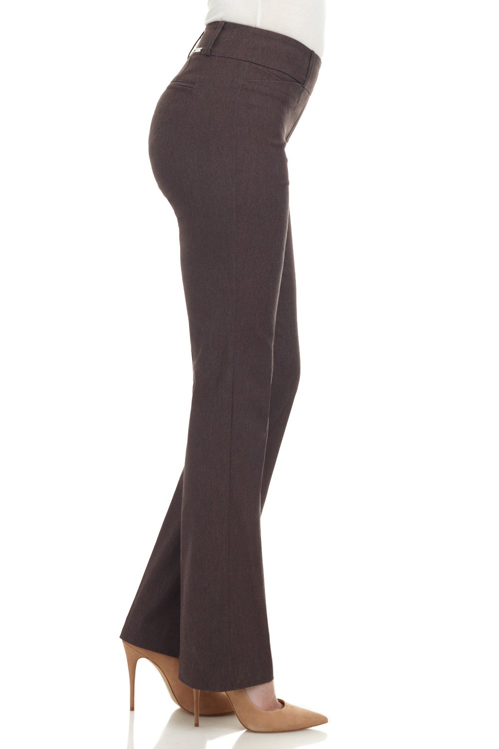 Rekucci Womens Ease into Comfort Fit Barely Bootcut Business Casual Stretch Pants in Regular/Tall/Petite fit (18, Brown Mix)
