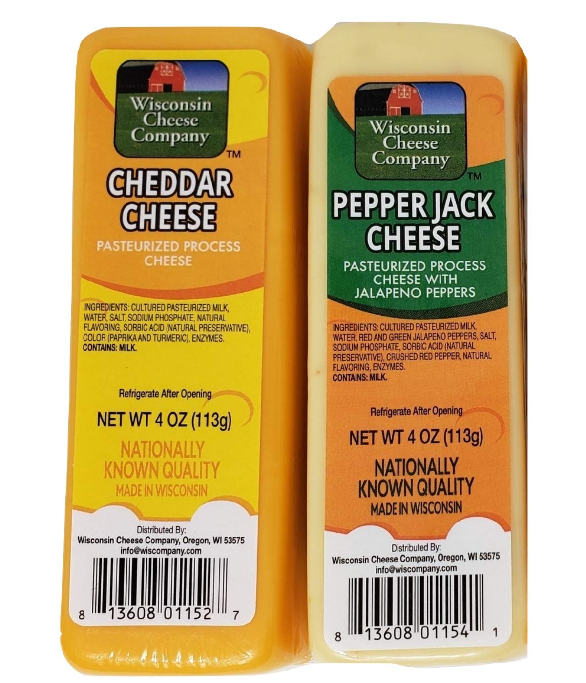 Wisconsin Cheese Company - Wisconsin Cheddar & Pepper Jack Cheese and Cracker Gift Box - 100% Wisconsin Cheese | Perfect for Parties, Charcuterie Boards and Birthday Gifts | Great Easter Gift for Cheese Lovers