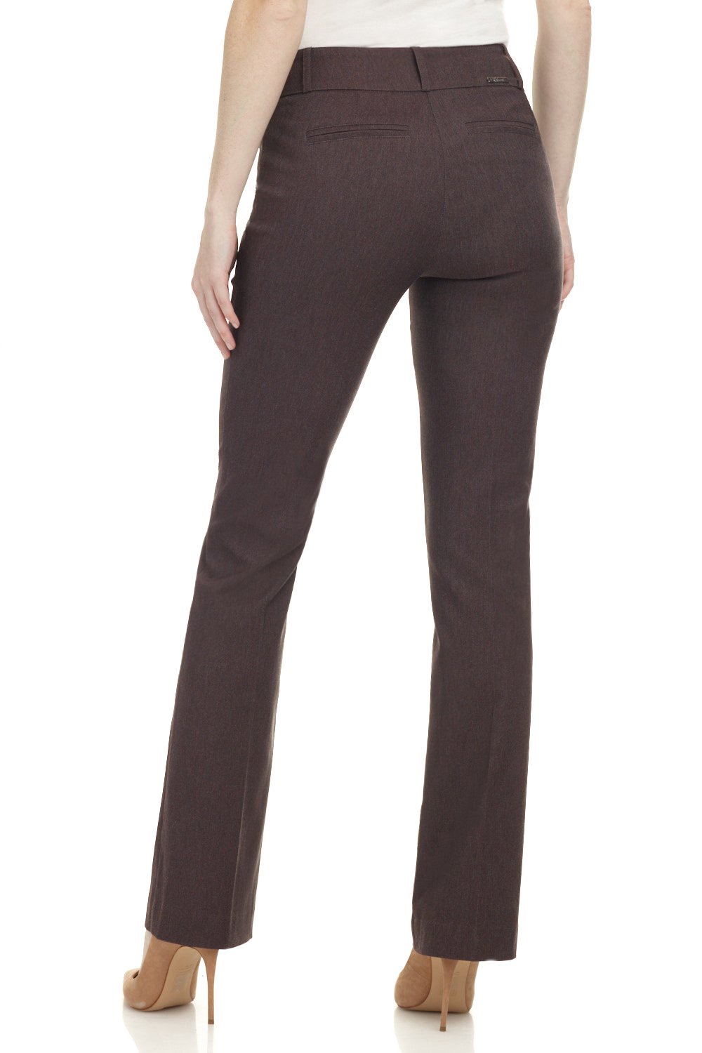 Rekucci Womens Ease into Comfort Fit Barely Bootcut Business Casual Stretch Pants in Regular/Tall/Petite fit (18, Brown Mix)