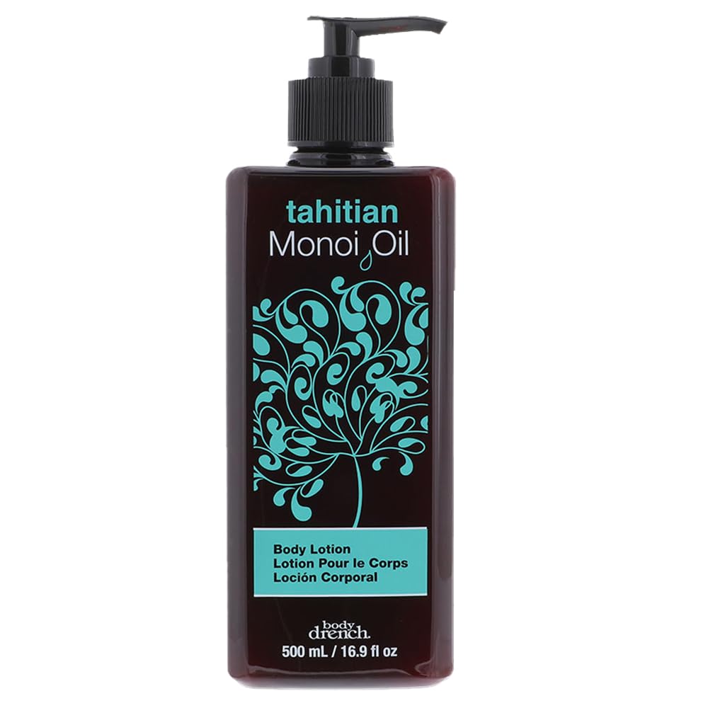 Body Drench Tahitian Monoi Oil Body Lotion, Hydrating Gardenia & Coconut Oil Lotion for Women, Moisturizer for Dry Skin, Nourishing Coconut Lotion for Smooth and Soft Skin, 16.9 fl oz