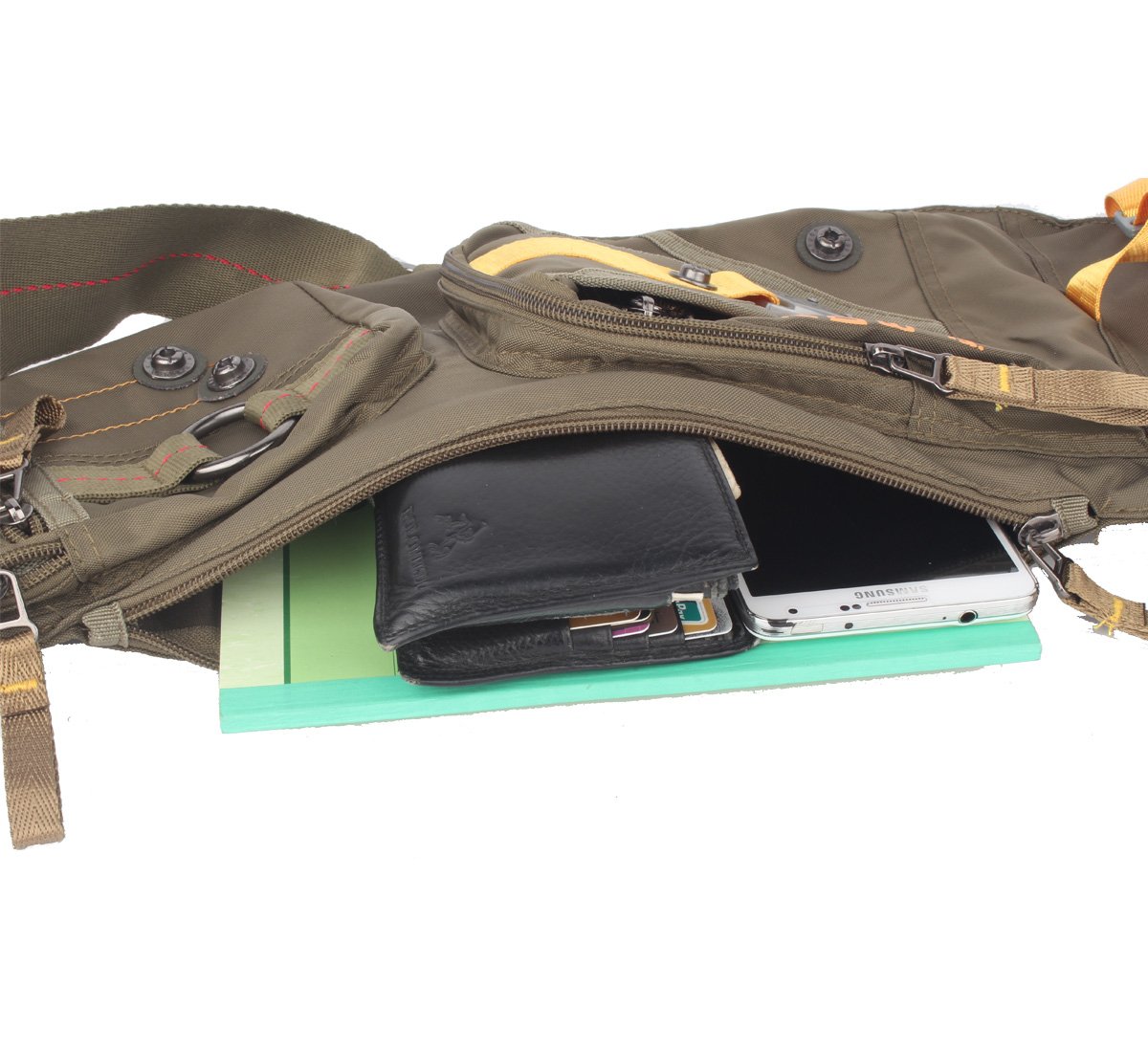 Innturt Nylon Sling Chest Bag Daypack Bicycle Travel Gym Backpack Large Army Green