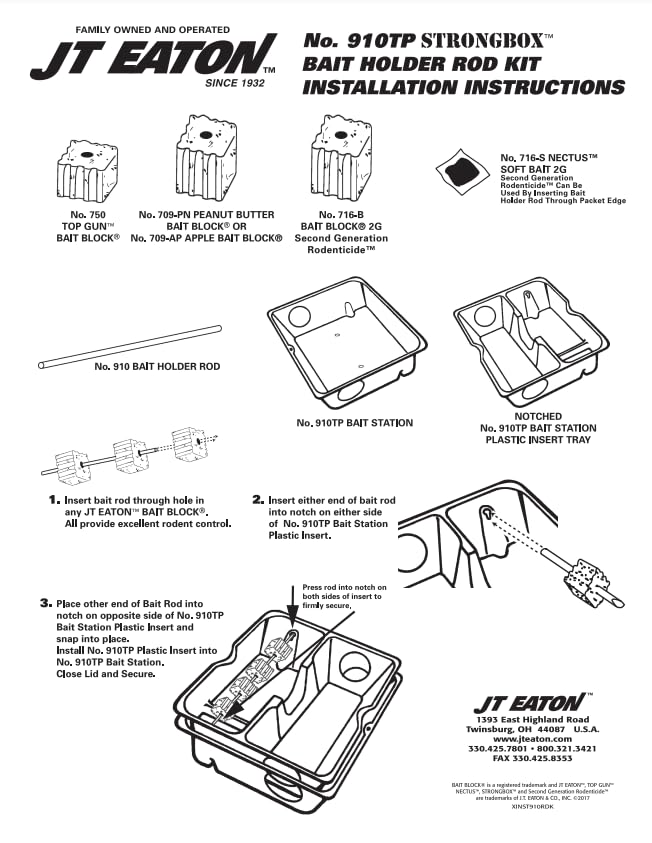 JT Eaton 910TP Strongbox Double Galvanized Steel Tamper-Resistant Bait Station with Solid Lid, Case of 12, Metal