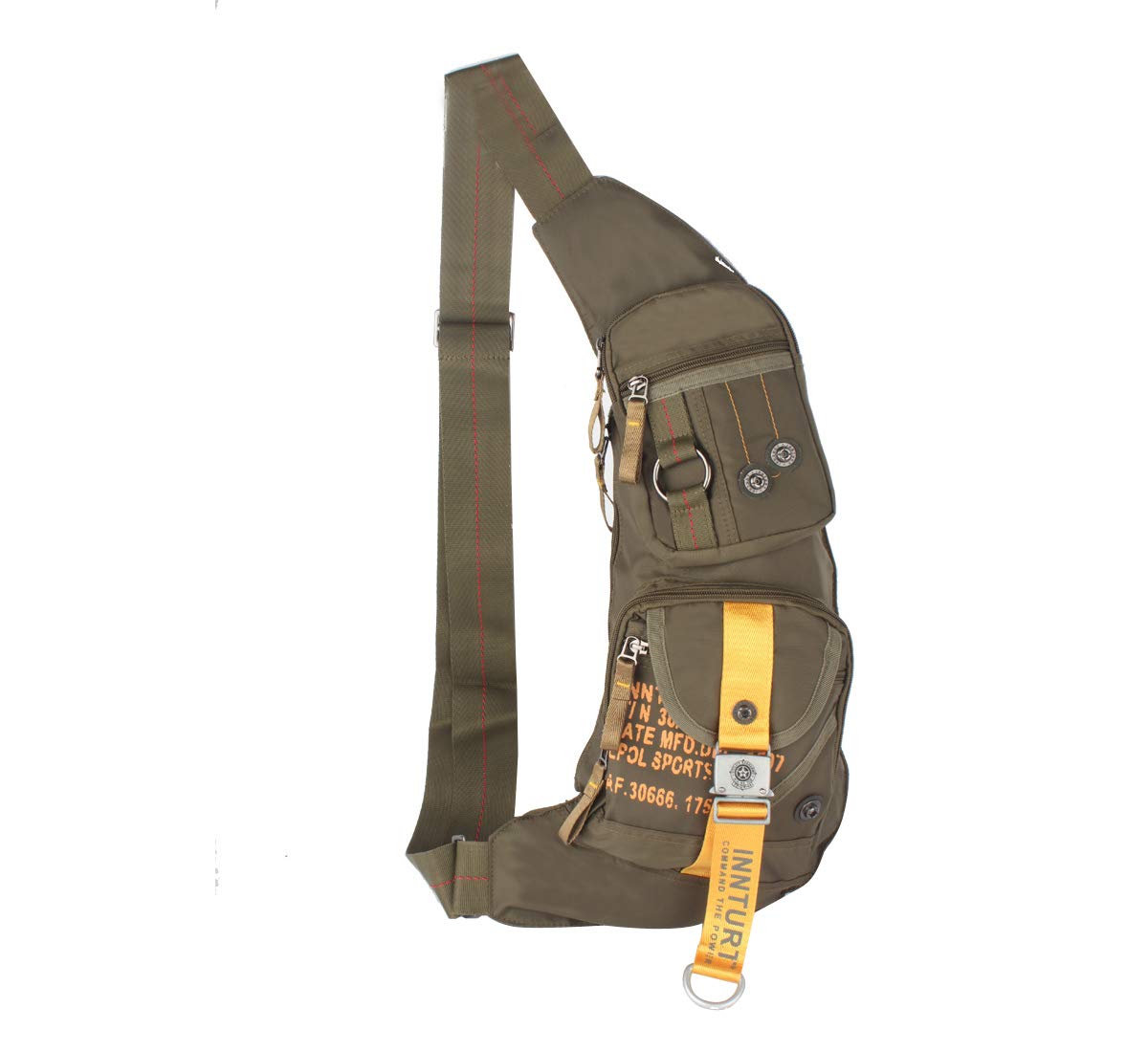Innturt Nylon Sling Chest Bag Daypack Bicycle Travel Gym Backpack Large Army Green