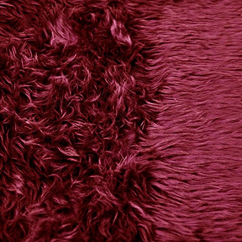 Maroon Luxury Shag Faux Fur Fabric by The Bolt - 25 Yards (Wholesale Price)