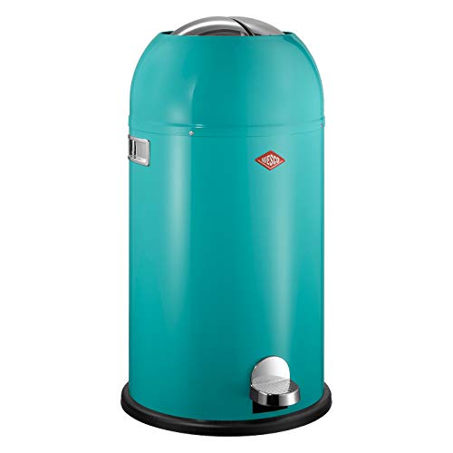 WESCO Kickmaster, Kitchen bin, Metal, 38 cm x 71 cm x 38 cm, Metal, Turquoise, 38 x 71 x 38 cm