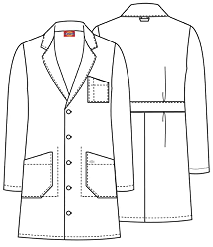 Dickies unisex adult Signature 37" medical lab coats, White, 4X-Large US