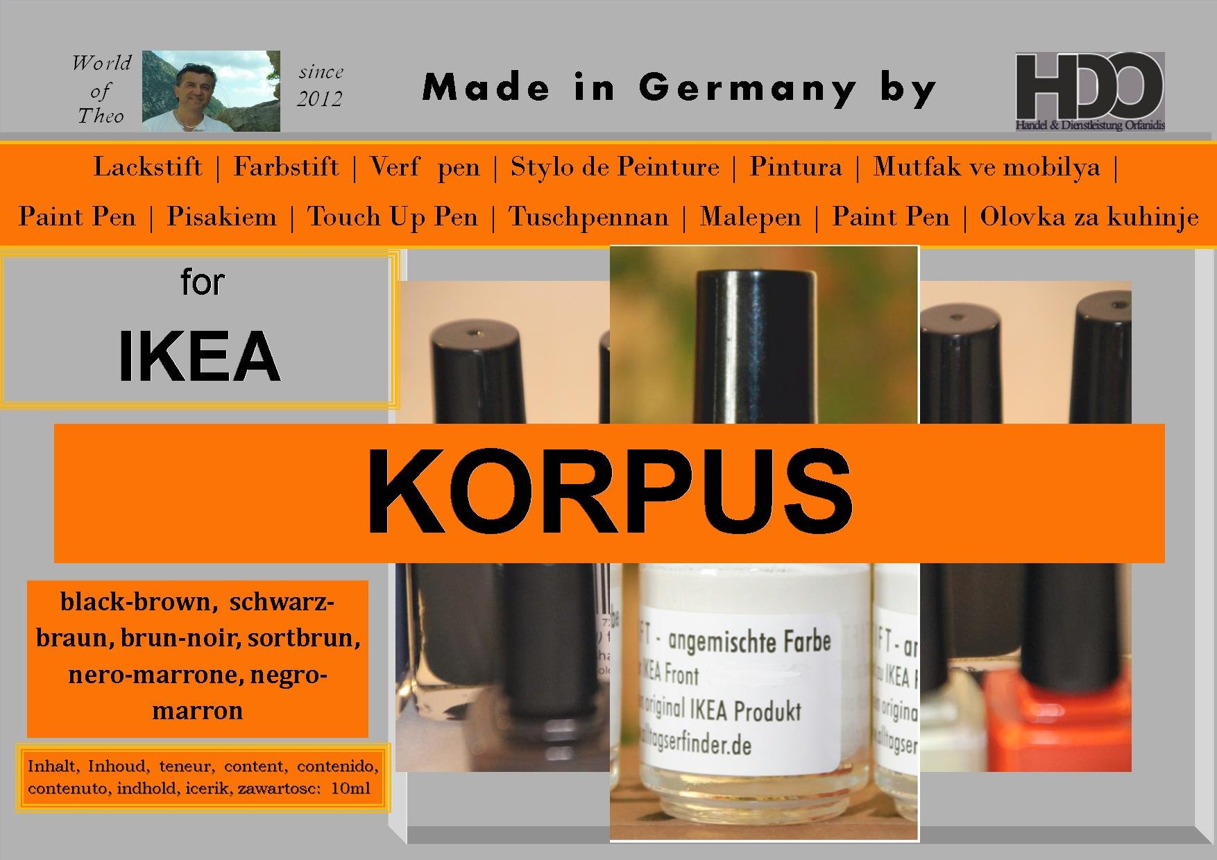 Touch-Up Pen for IKEA Pax Korpus Black-Brown Brum-Noir