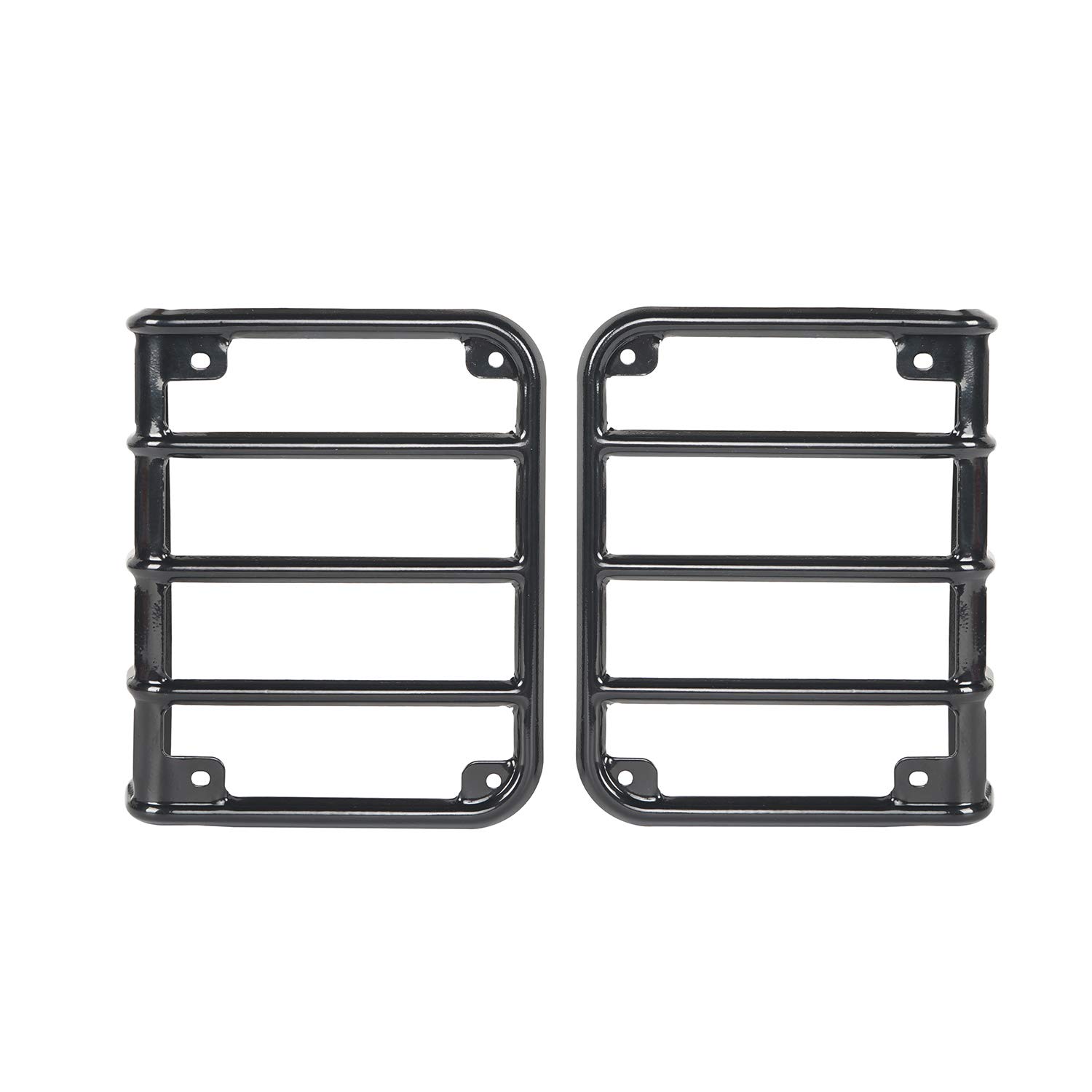 Hooke Road Wrangler Tail Light Covers Rear Taillight Euro Guard Black Light Cage fit for 2007-2018 Jeep Wrangler JK & JKU Unlimited - Pair