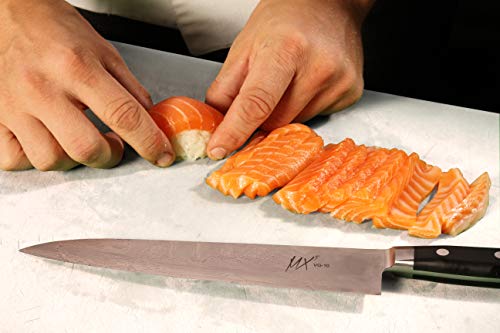Mercer Culinary MX3 Premium San Mai VG-10 Steel Core Blade Gyuto Chef Knife, 210mm 8 3/10 Inch,Black