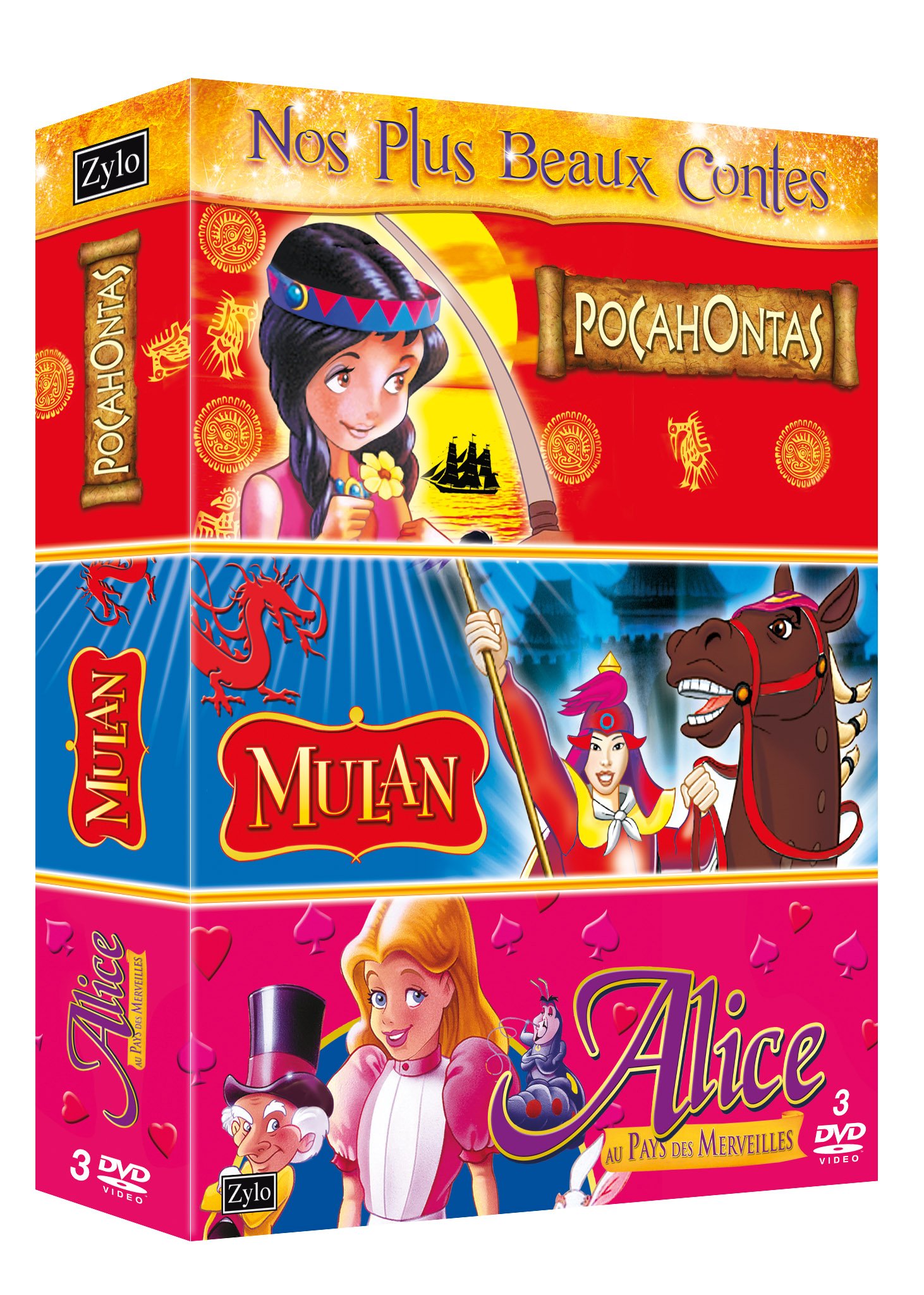 Coffret tri pack, vol. 1 : pocahontas ; mulan ; alice au pays des merveilles
