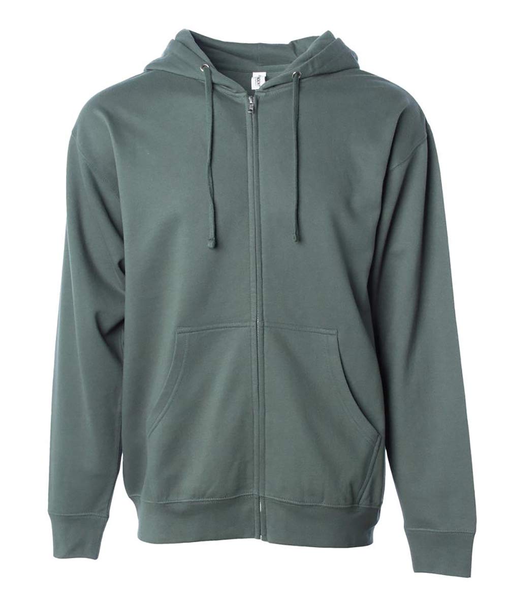 Independent Trading Co. Midweight Full-Zip Hooded Sweatshirt XL Alpine Green