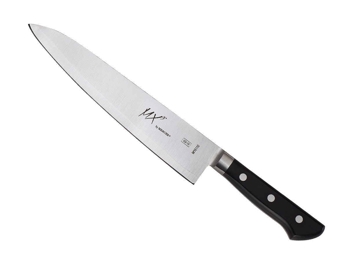 Mercer Culinary MX3 Premium San Mai VG-10 Steel Core Blade Gyuto Chef Knife, 210mm 8 3/10 Inch,Black