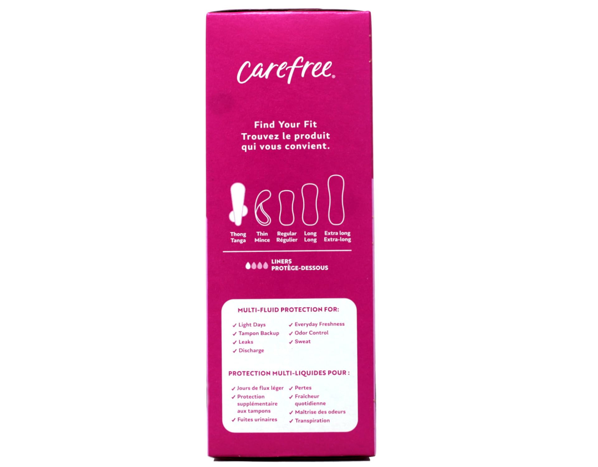Carefree Thong Pantiliners, Regular Protection, Unscented, 196 Pantiliners (4 X 49 Count Boxes)