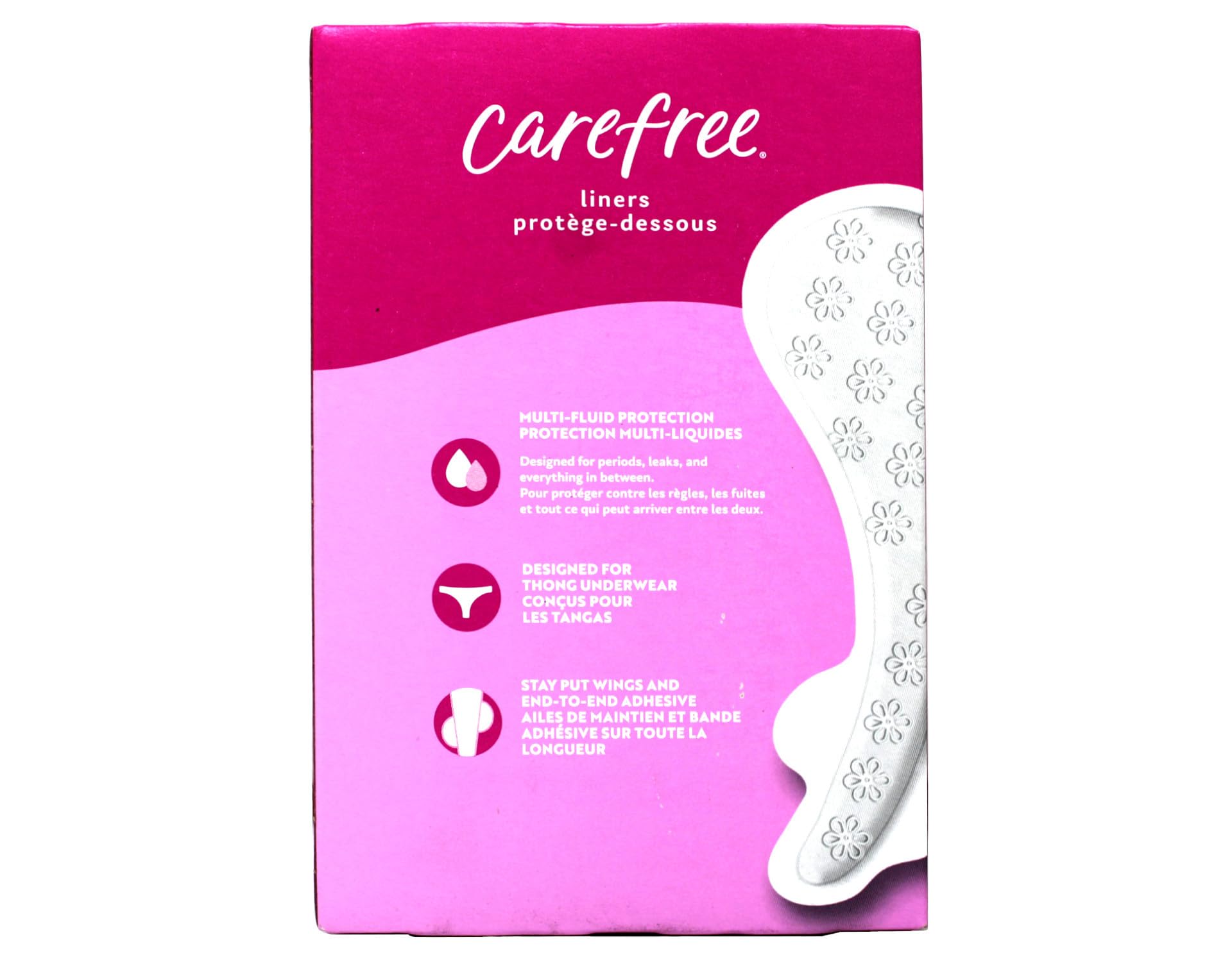 Carefree Thong Pantiliners, Regular Protection, Unscented, 196 Pantiliners (4 X 49 Count Boxes)