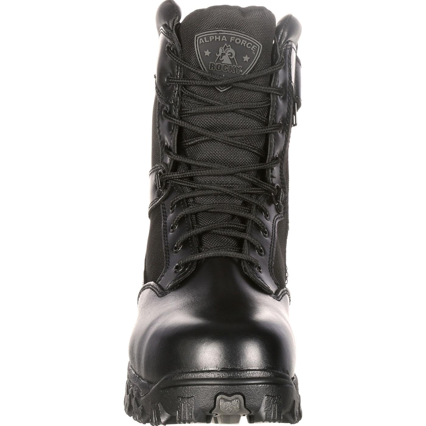 ROCKY Alpha Force Zipper Waterproof Public Service Boot, Black, Size 15(WI)
