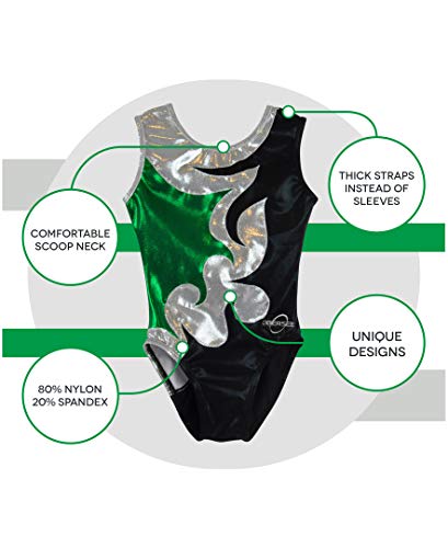 Obersee - O3GL064CL - Girl's Girls Gymnastics Leotard - Mia Green | Child (8-10 Years)