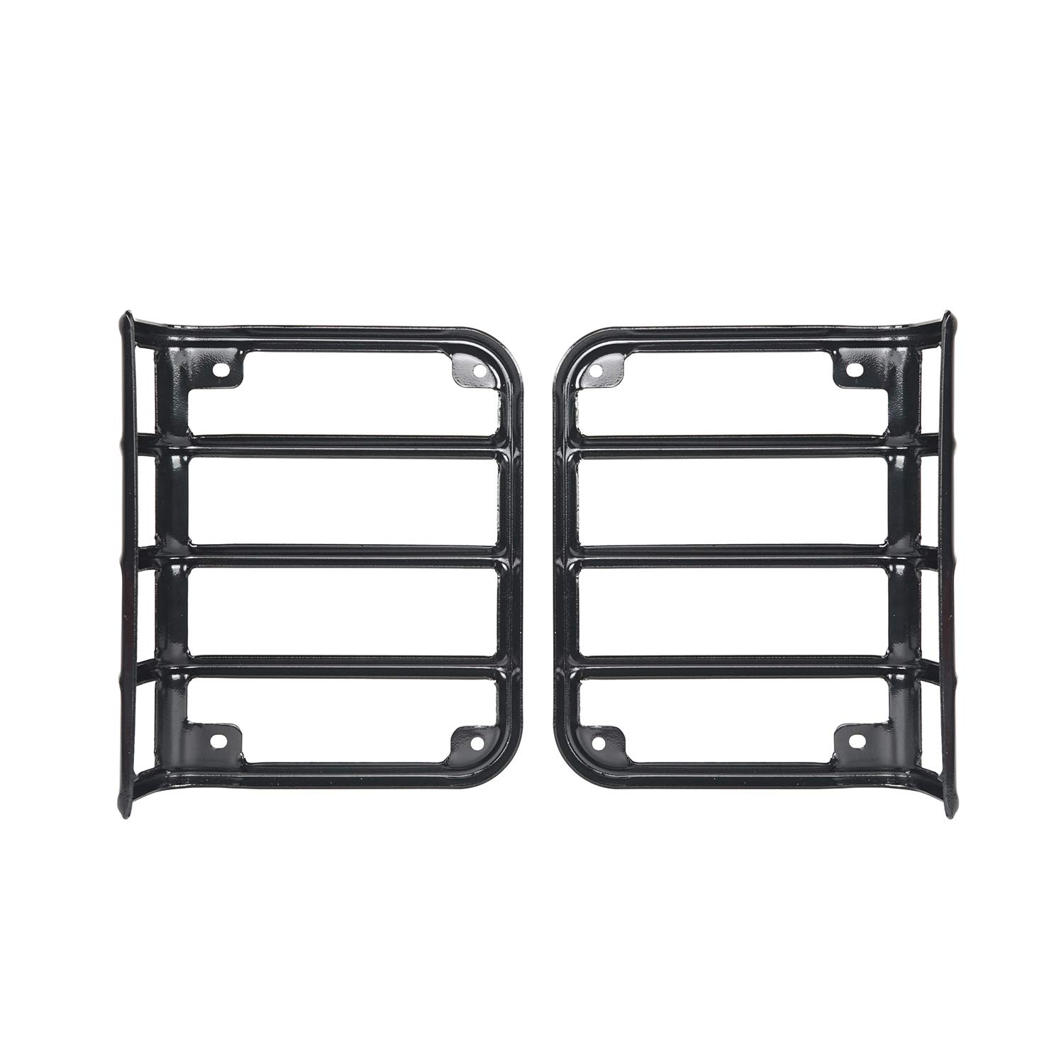 Hooke Road Wrangler Tail Light Covers Rear Taillight Euro Guard Black Light Cage fit for 2007-2018 Jeep Wrangler JK & JKU Unlimited - Pair
