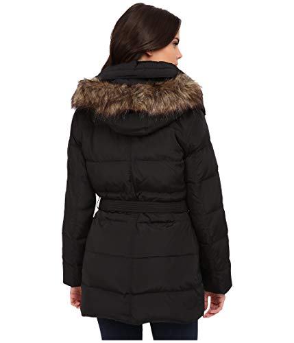 Michael Kors Fur Trim Hooded Down Coat-Black-M