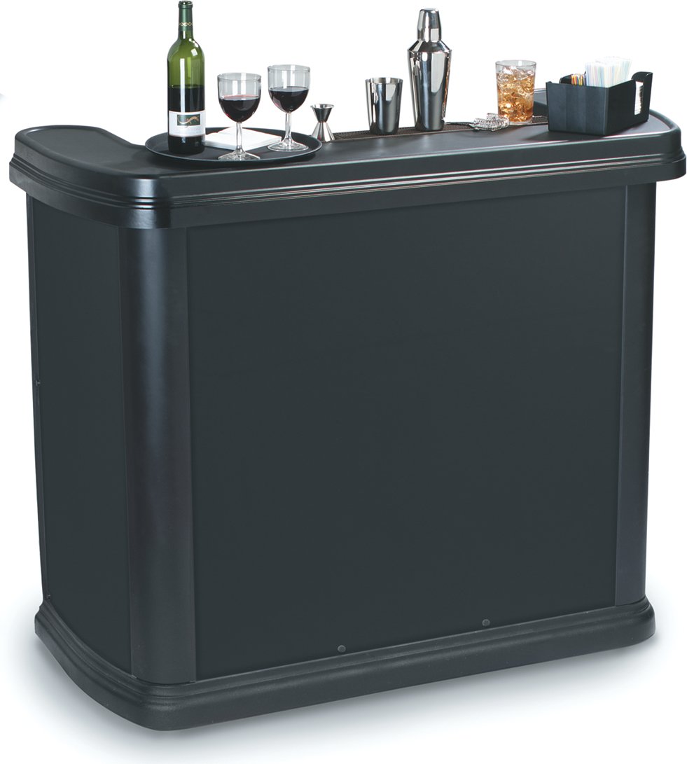 Carlisle FoodService Products Maximizer Portable Travel Bar Table with Locking Casters for Catering, Buffets, Restaurants, Ldpe, 56 X 26.5 X 48.5 Inches, Black
