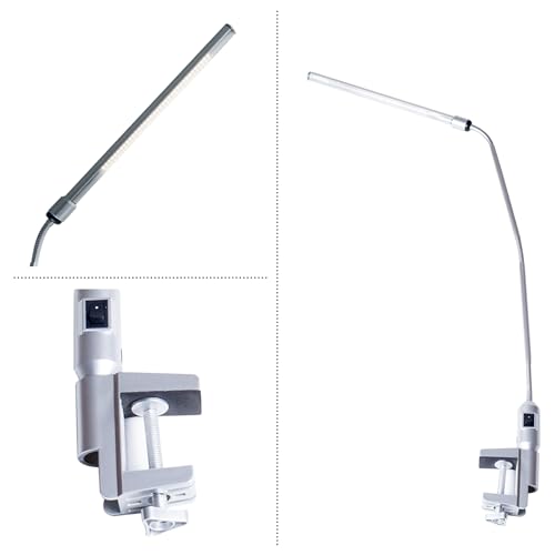 Desk Lamp with Clamp - Modern Contemporary LED Clip on Light for Desk or Table - Accessories for Home Office or Dorm Room by Lavish Home (Silver)