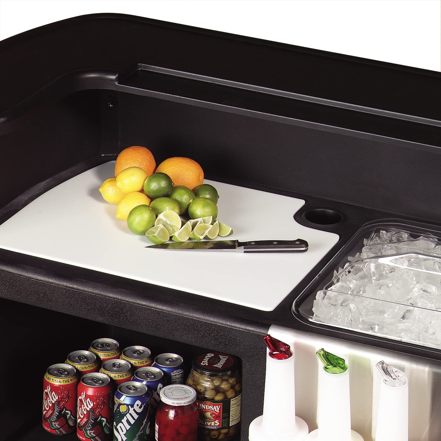 Carlisle FoodService Products Maximizer Portable Travel Bar Table with Locking Casters for Catering, Buffets, Restaurants, Ldpe, 56 X 26.5 X 48.5 Inches, Black