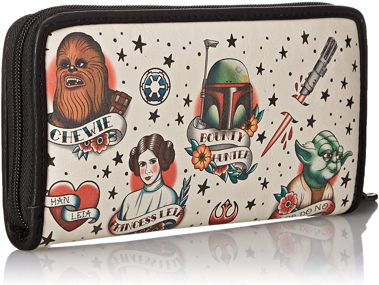Loungefly Star Wars Tattoo Flash Print Faux Wallet, Multi, One Size