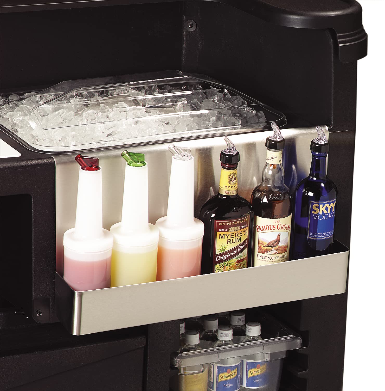 Carlisle FoodService Products Maximizer Portable Travel Bar Table with Locking Casters for Catering, Buffets, Restaurants, Ldpe, 56 X 26.5 X 48.5 Inches, Black